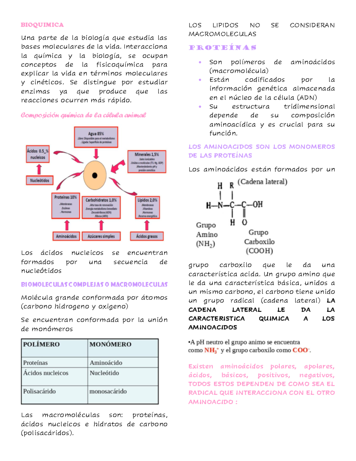 Clase 1 Bioquim - BIOQUIMICA Una parte de la biologÌa que estudia las ...