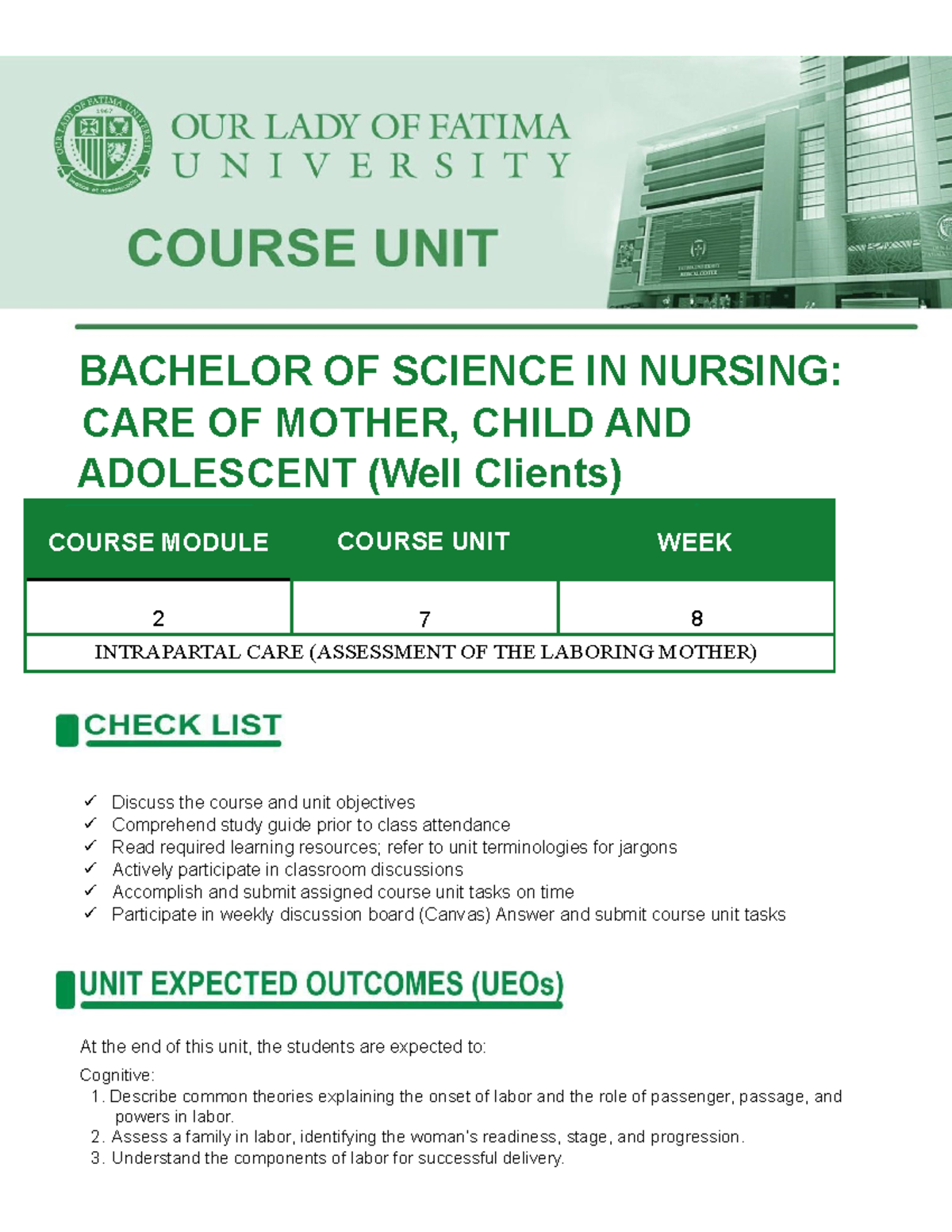 Course UNIT WEEK 7 - sajdkashlkjdaskflasjdl;sa;lxz - BACHELOR OF ...