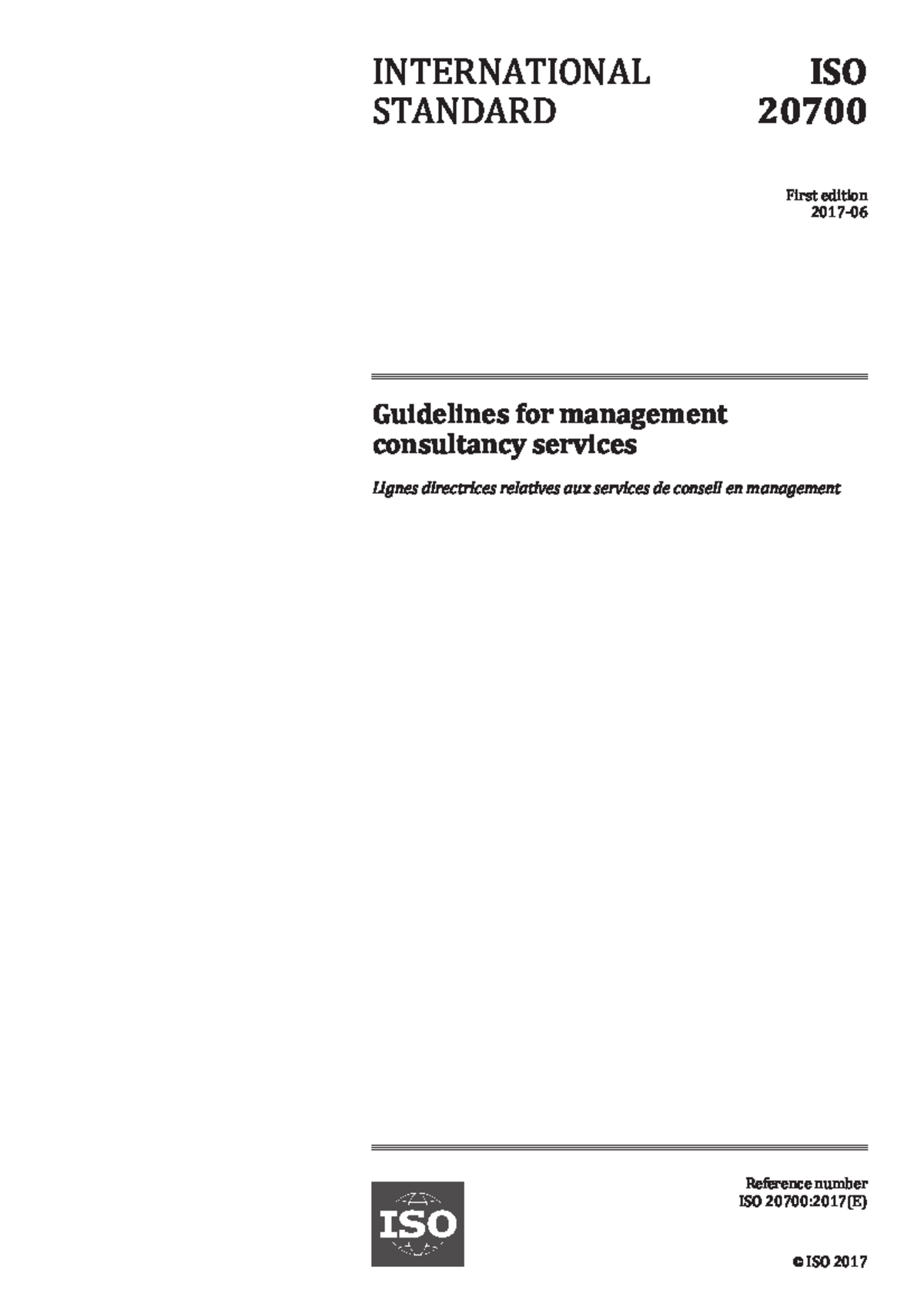 ISO 20700 - Documento ISO que sugiere estándares para empresas ...