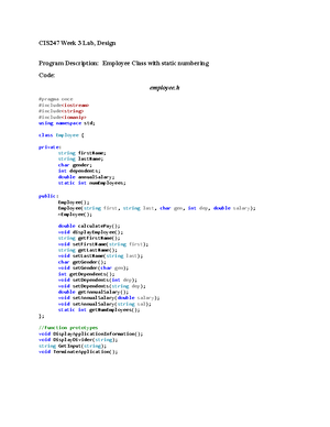 CIS247 Wk7 Lab - week 7 iLab - CIS247C Week 7 Lab, Design Program Description: Code Management ...
