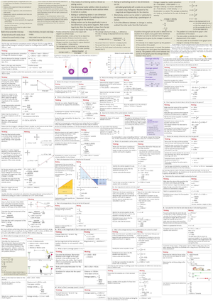 CheatSheet Unit 2 - Distance travelled, d, describes the length of the path covered during an ...