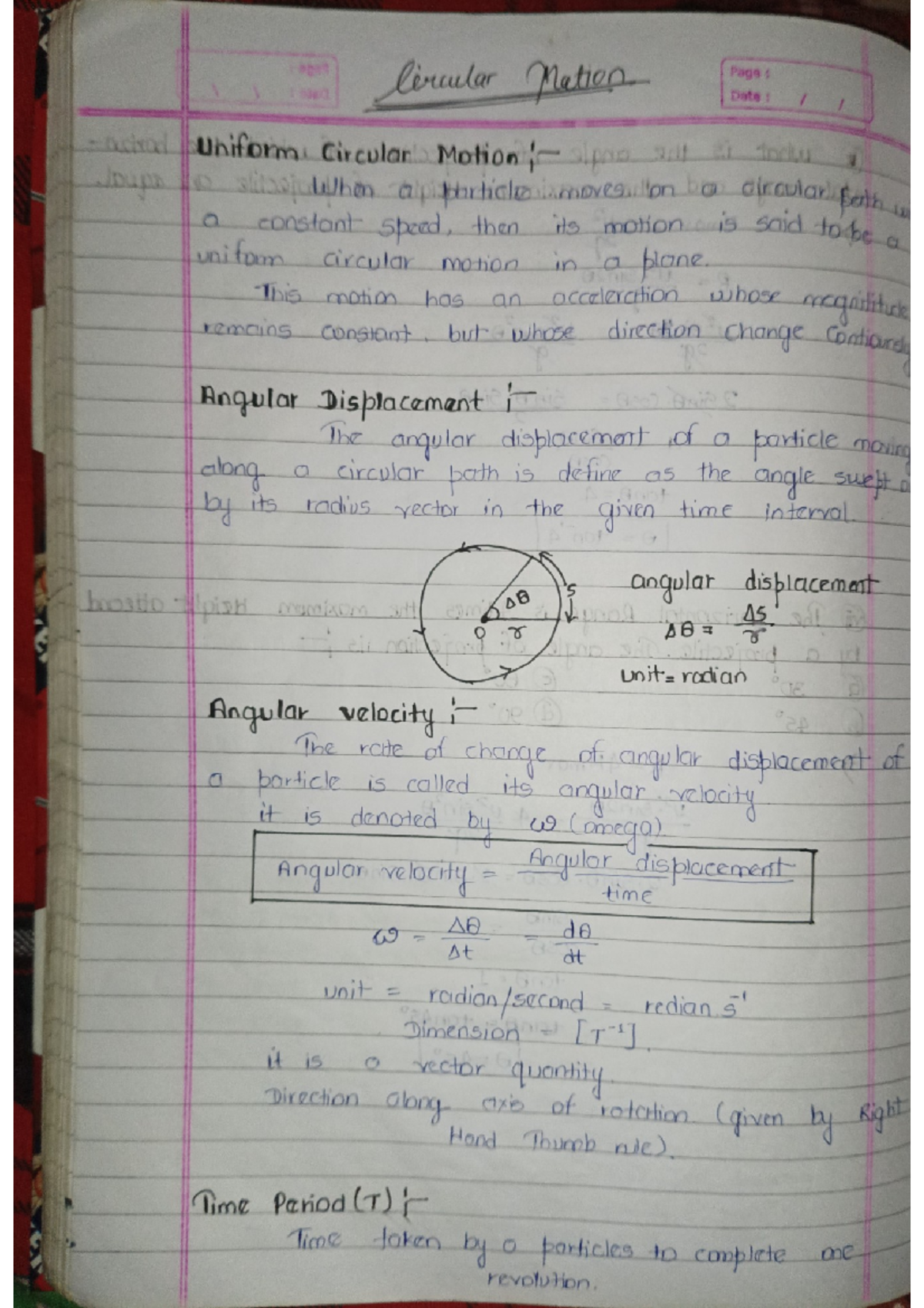 Circular motion - ABC class - Mathematical Physics - Studocu