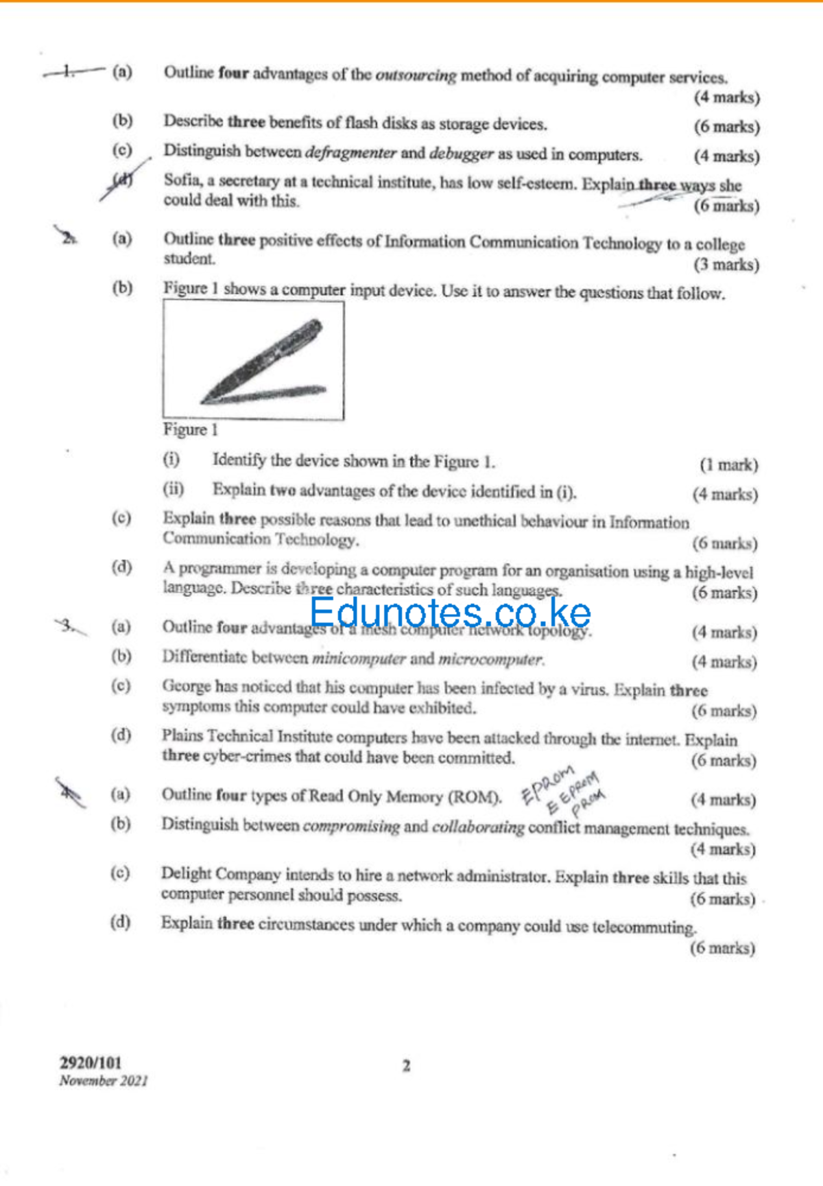 Nov-2021-ICTE-past-papers - (a) Outline four advantages of the ...