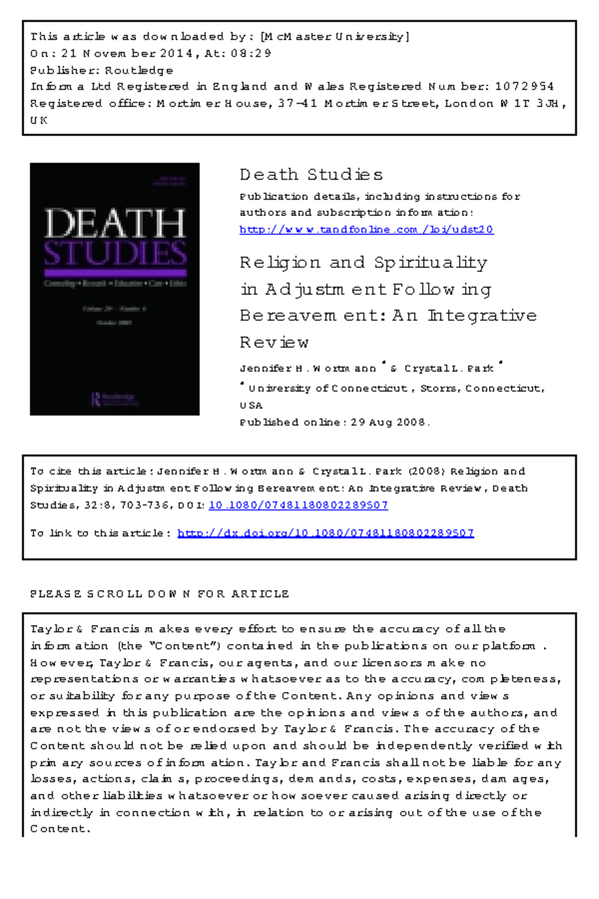 Wortmann 2008 - fghj - This art icle was downloaded by: [ McMast er ...