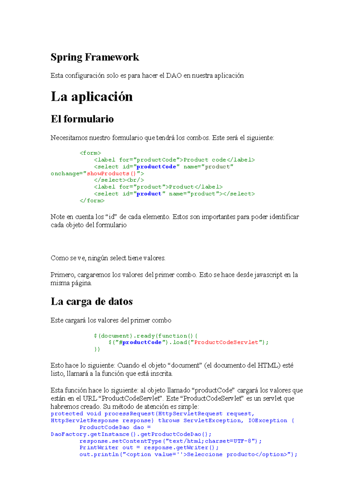 Jquery - Java - Spring Framework Esta configuración solo es para hacer ...