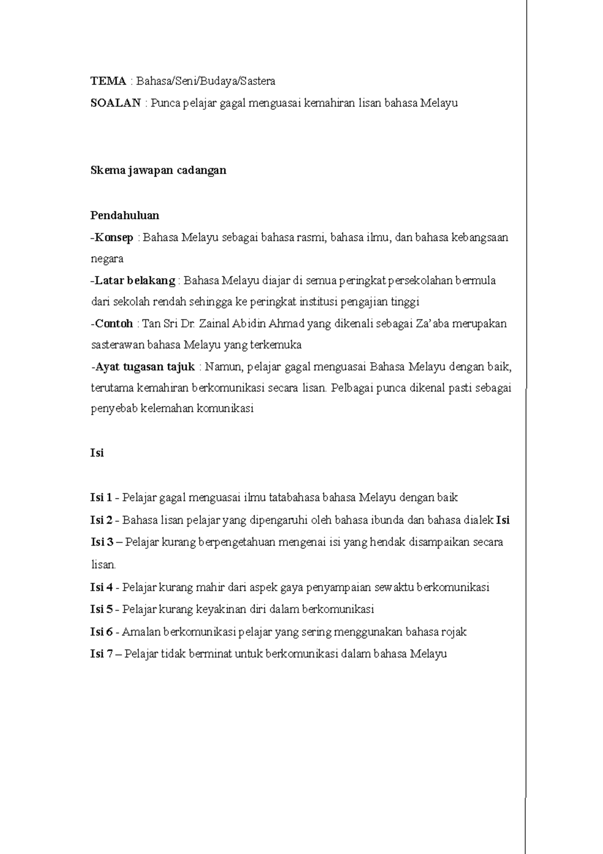 TEMA 2 bm - bahasa melayu - TEMA : Bahasa/Seni/Budaya/Sastera SOALAN ...