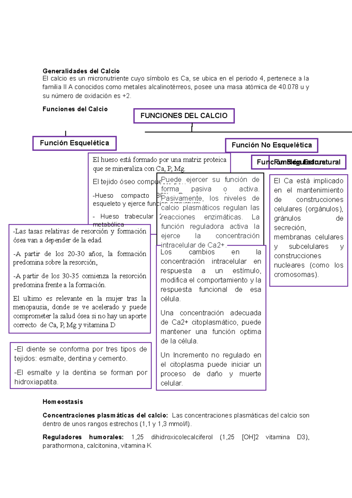 Generalidades del Calcio 5 - Funciones del Calcio Homeostasis ...