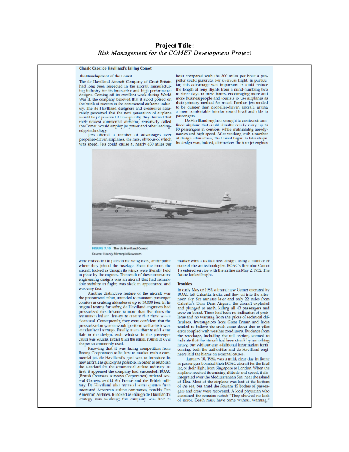 PRM Project Comet - Management of Information System - Project Ttile ...