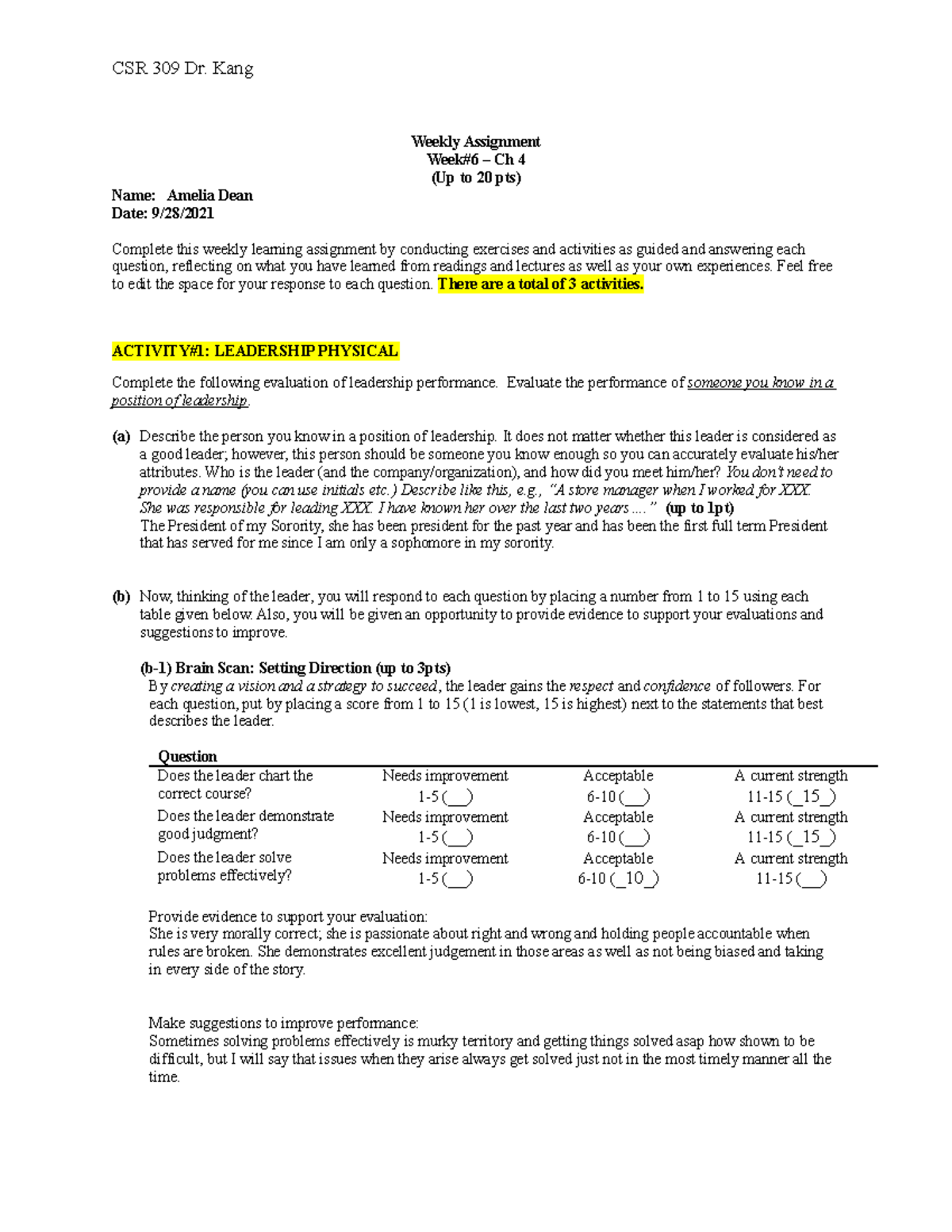 Week6 Ch4 Assignment - Weekly Assignment Week#6 – Ch 4 (Up to 20 pts ...