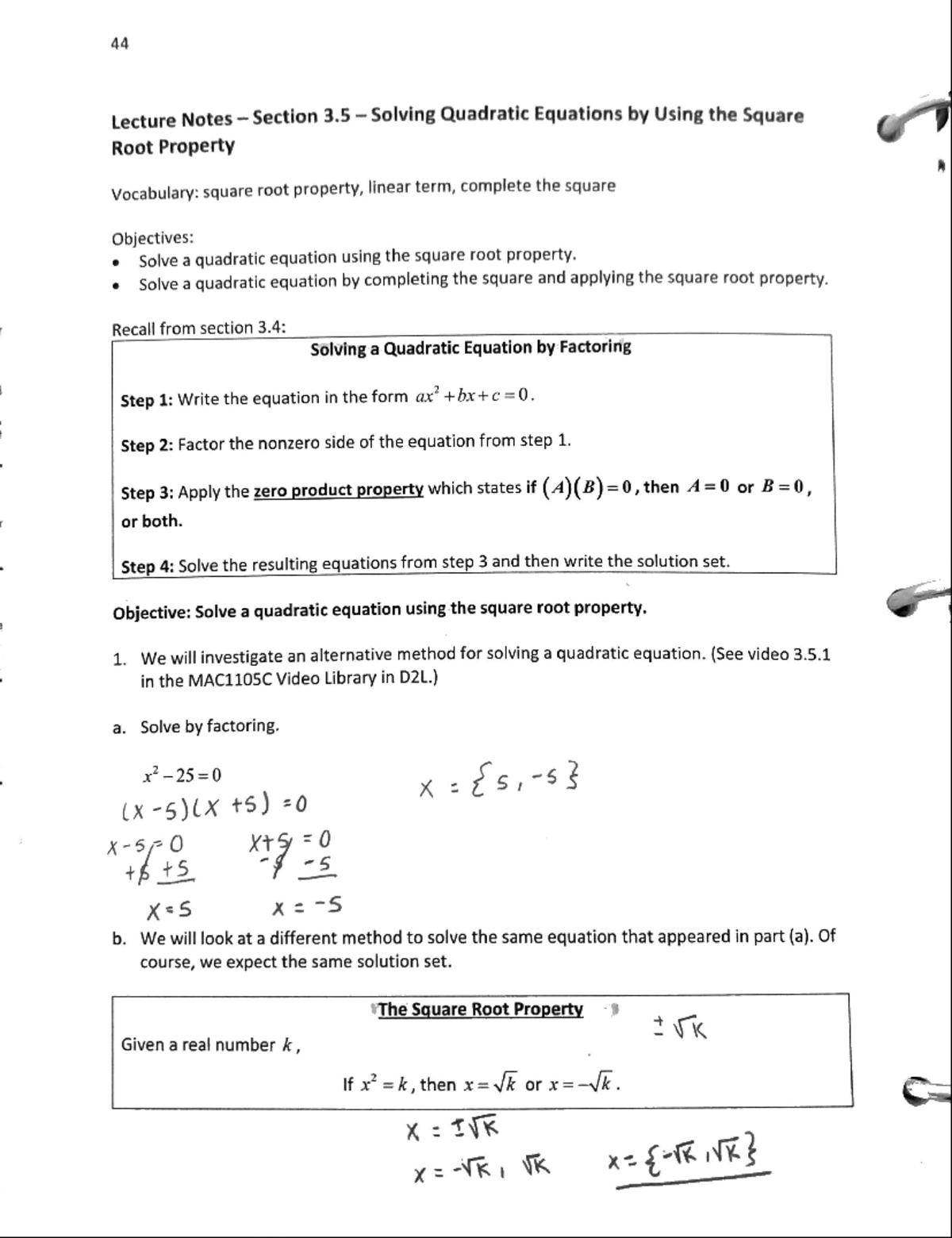 3 5 Notes Mac1105 Studocu