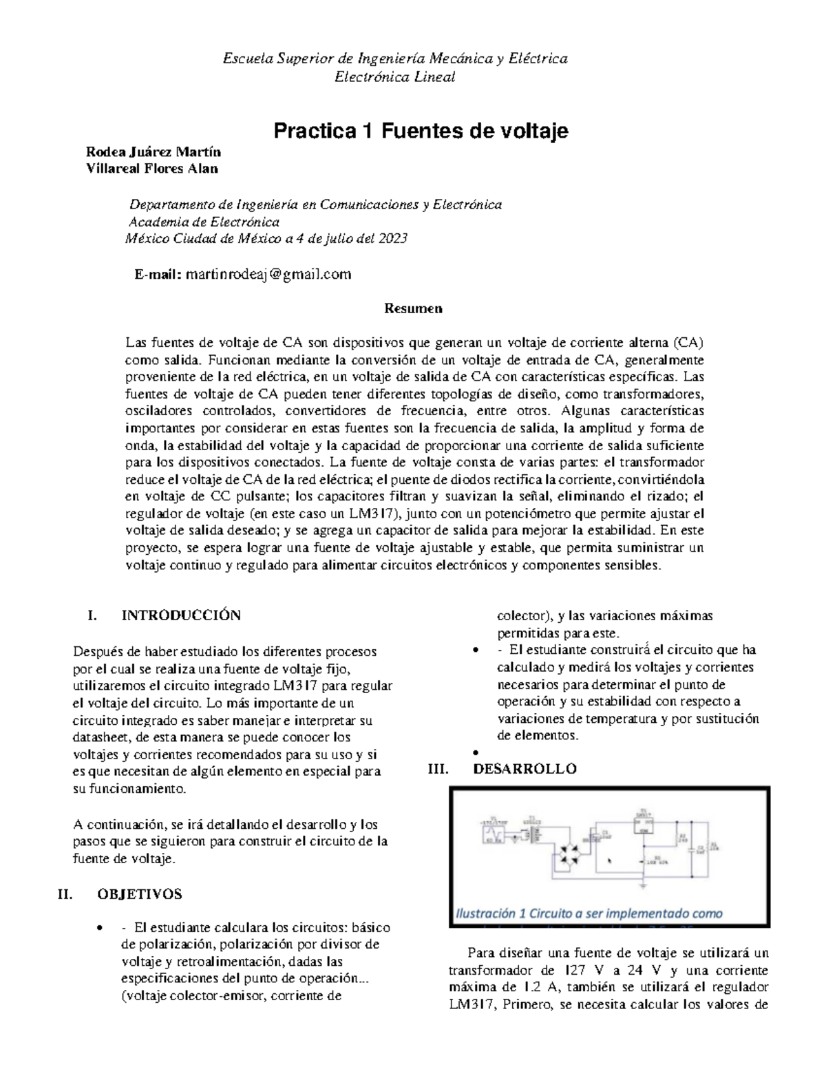 Practica 1-Fuentes de Voltaje - Escuela Superior de Ingeniería Mecánica ...