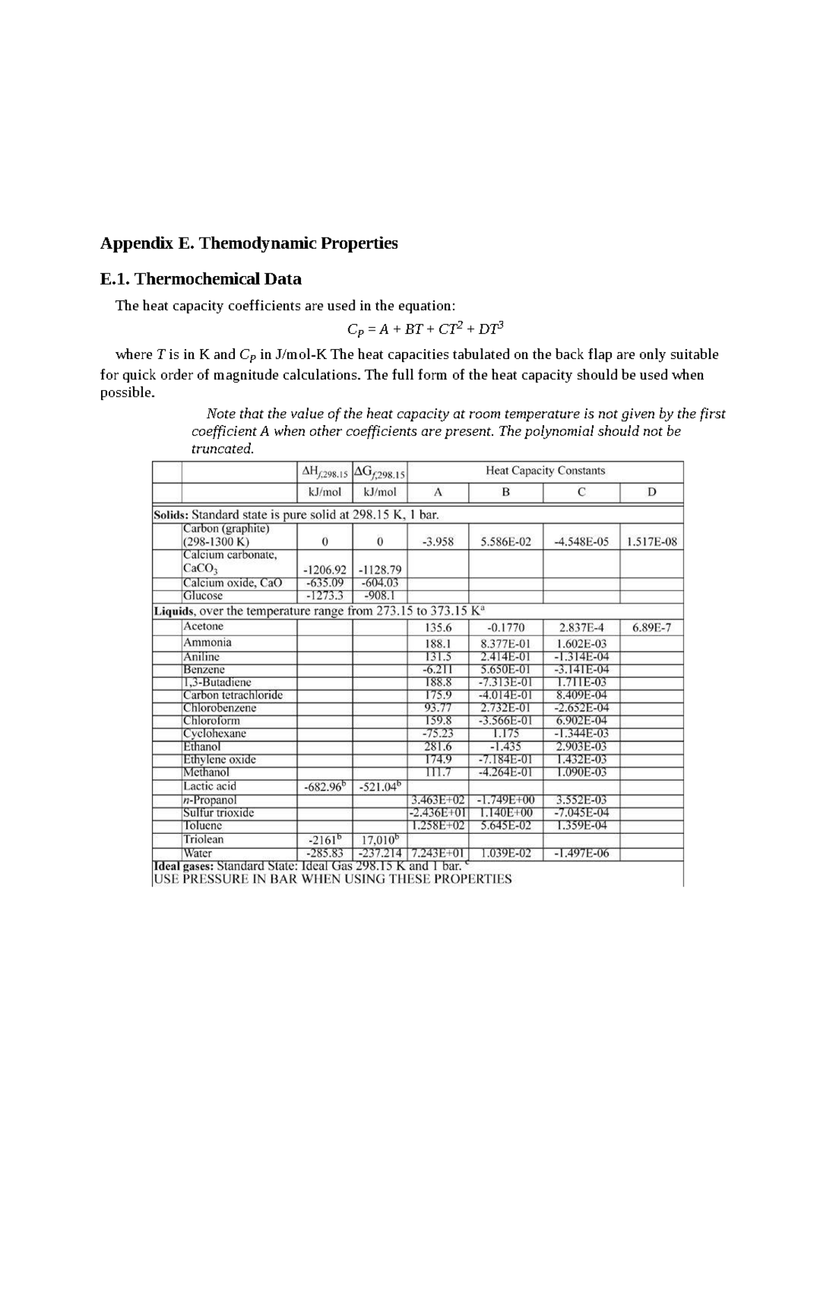 Stm Tables 2 - Refere - Appendix E. Themodynamic Properties E ...