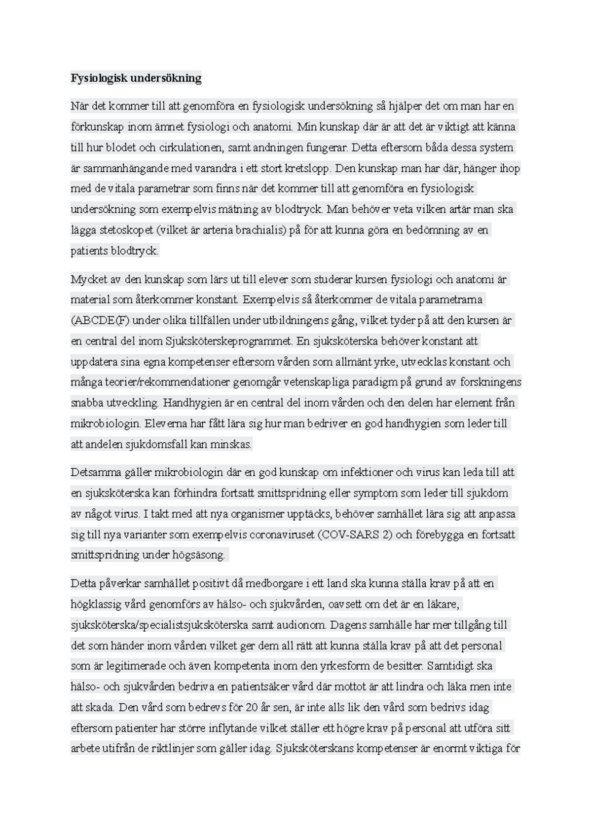 Fysiologiska undersökningar HT22 - Fysiologisk undersökning När det ...