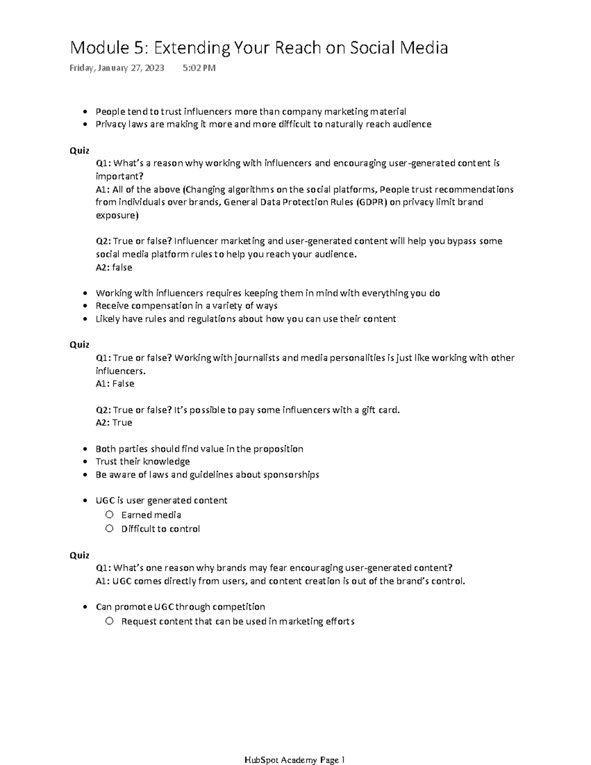 Hubspot Module 5 Extending Your Reach on Social Media - People tend to ...