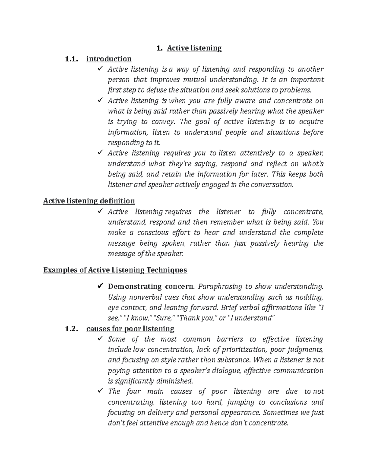 Active listening ass (1) - Active listening introduction Active ...