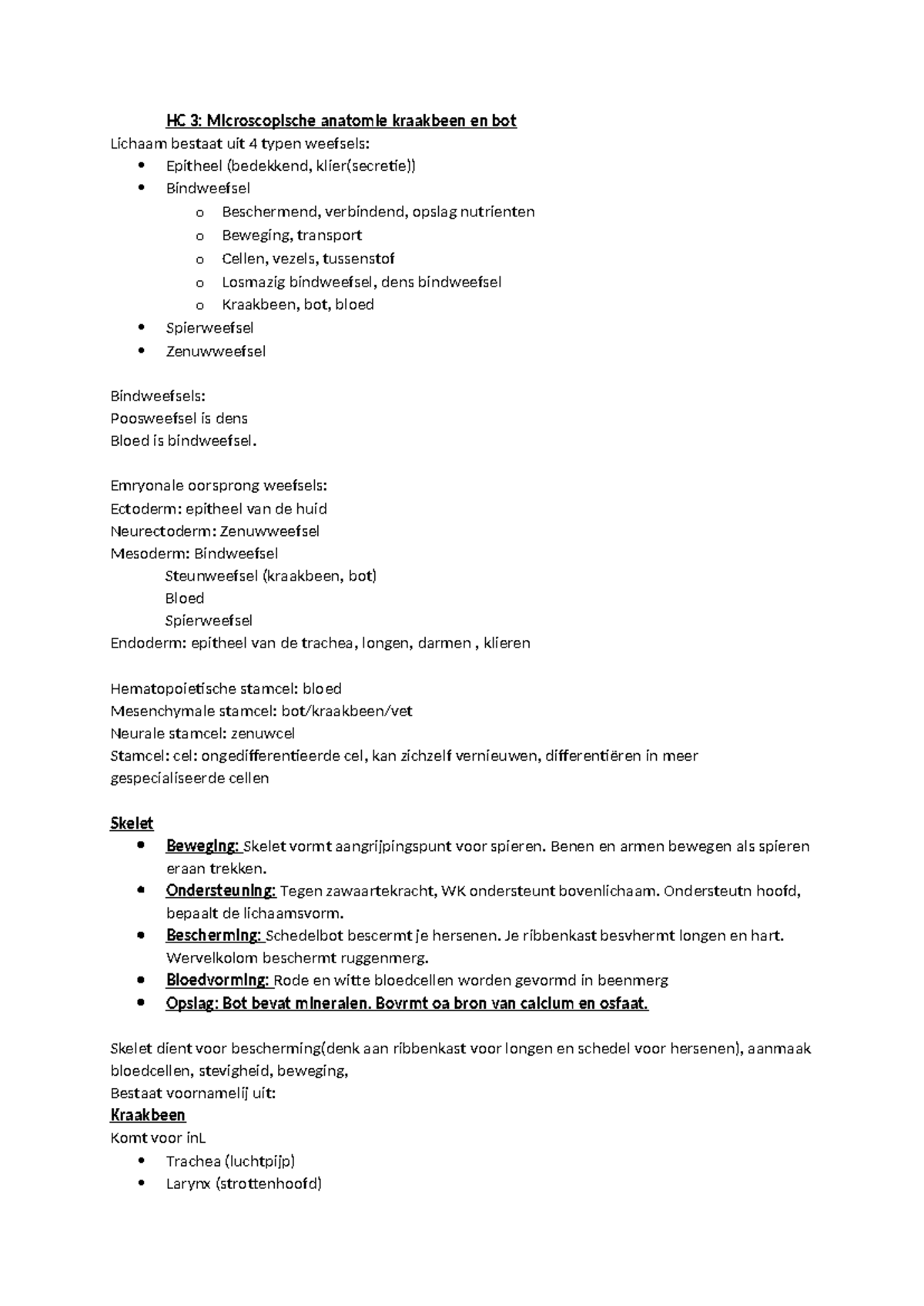 HC 3 - Microscopische anatomie van kraakbeen en bot - kopie - HC 3 ...