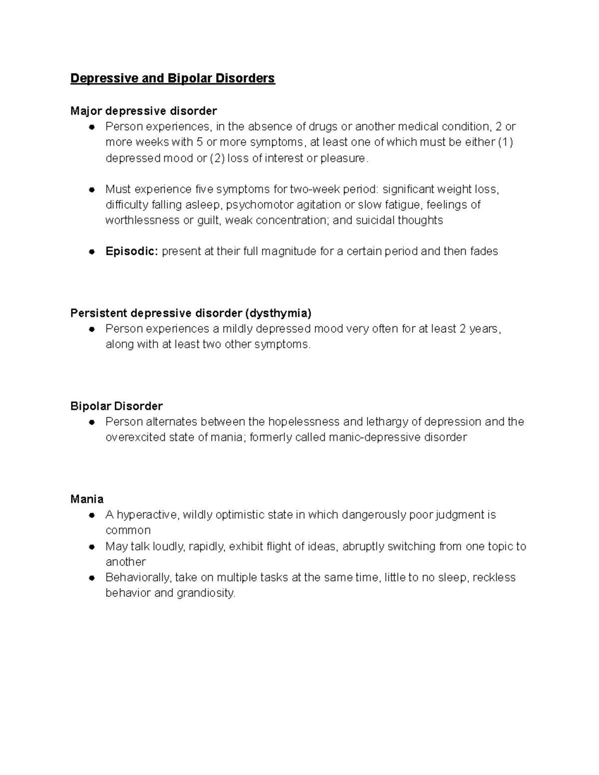 Depressive Disorders - Depressive and Bipolar Disorders Major ...
