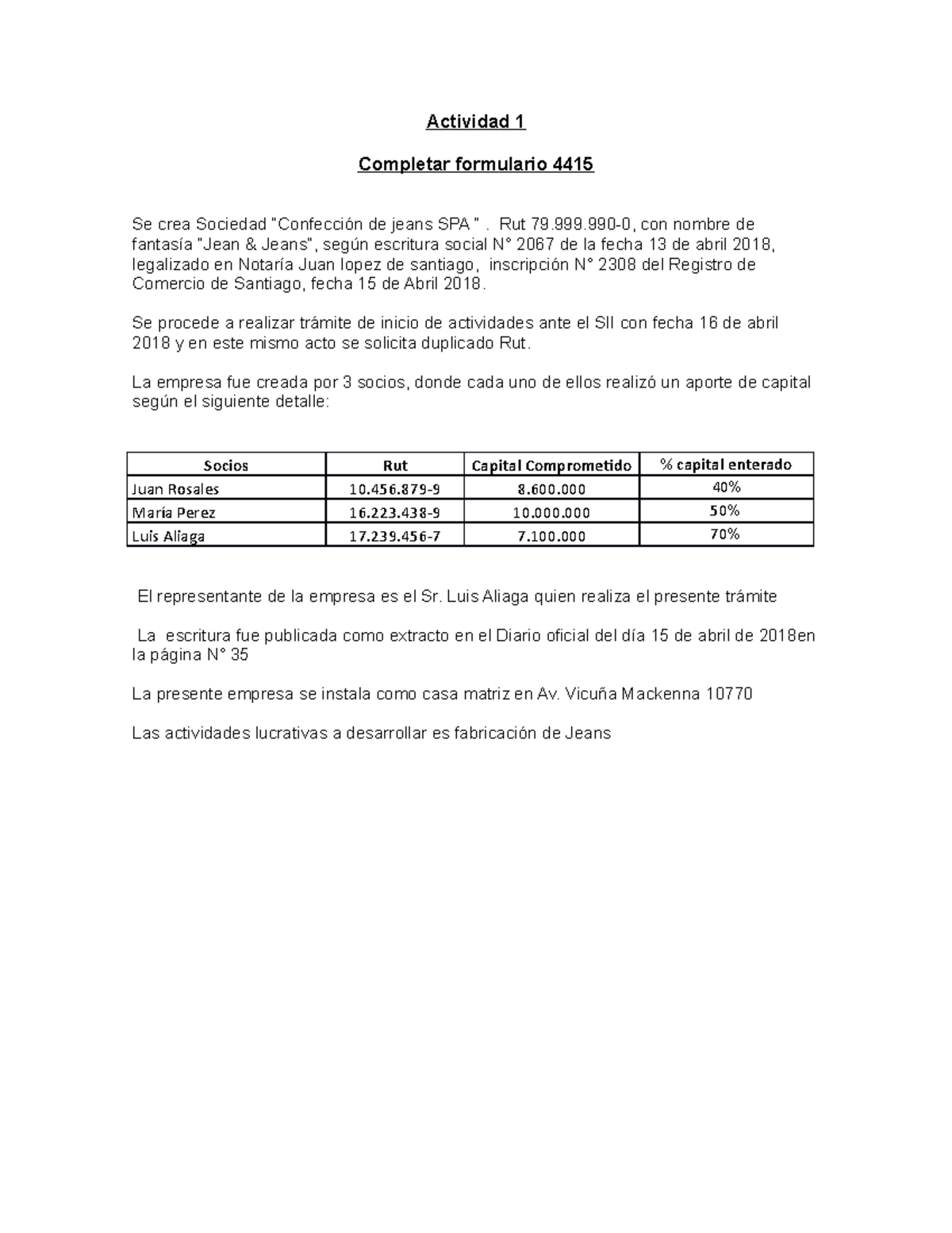 Actividad 1 - F 4415 - Contabilidad formulario - Actividad 1 Completar ...