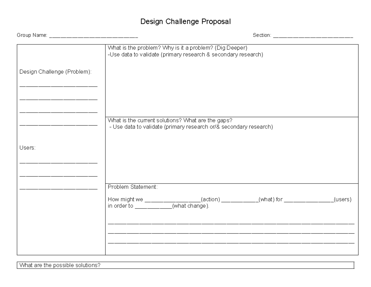 Creative Design - Design Challenge Proposal Group Name ...