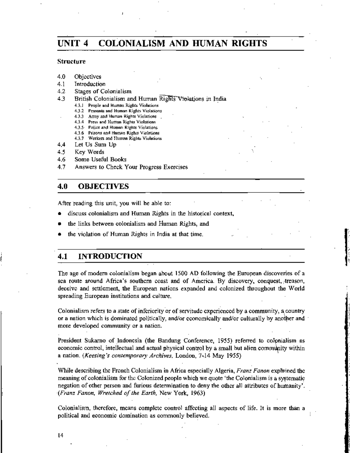 Human Rghts violations in british india - UNIT 4 COLONIALISM AND HUMAN ...