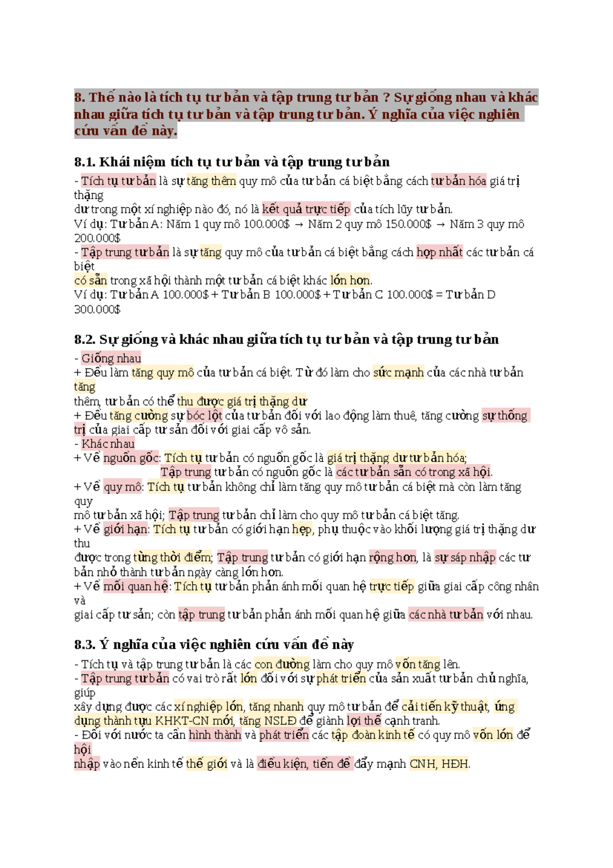 Bản sao của 8 - 553 - Bản sao của 8 - 553 - 8. Th ế nào là tích t ụ ưt b ản và t ập trung t ư b ...