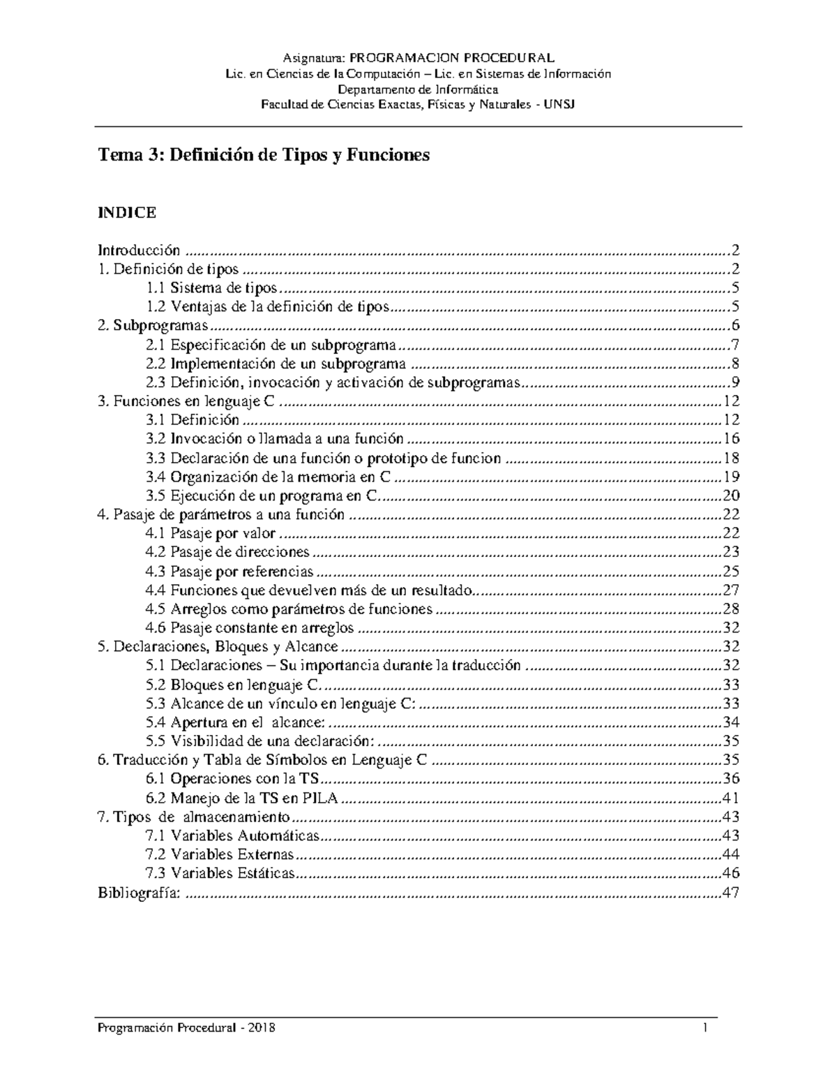 Programacion Procedural - Tema3 Funciones - 2018 - Asignatura ...
