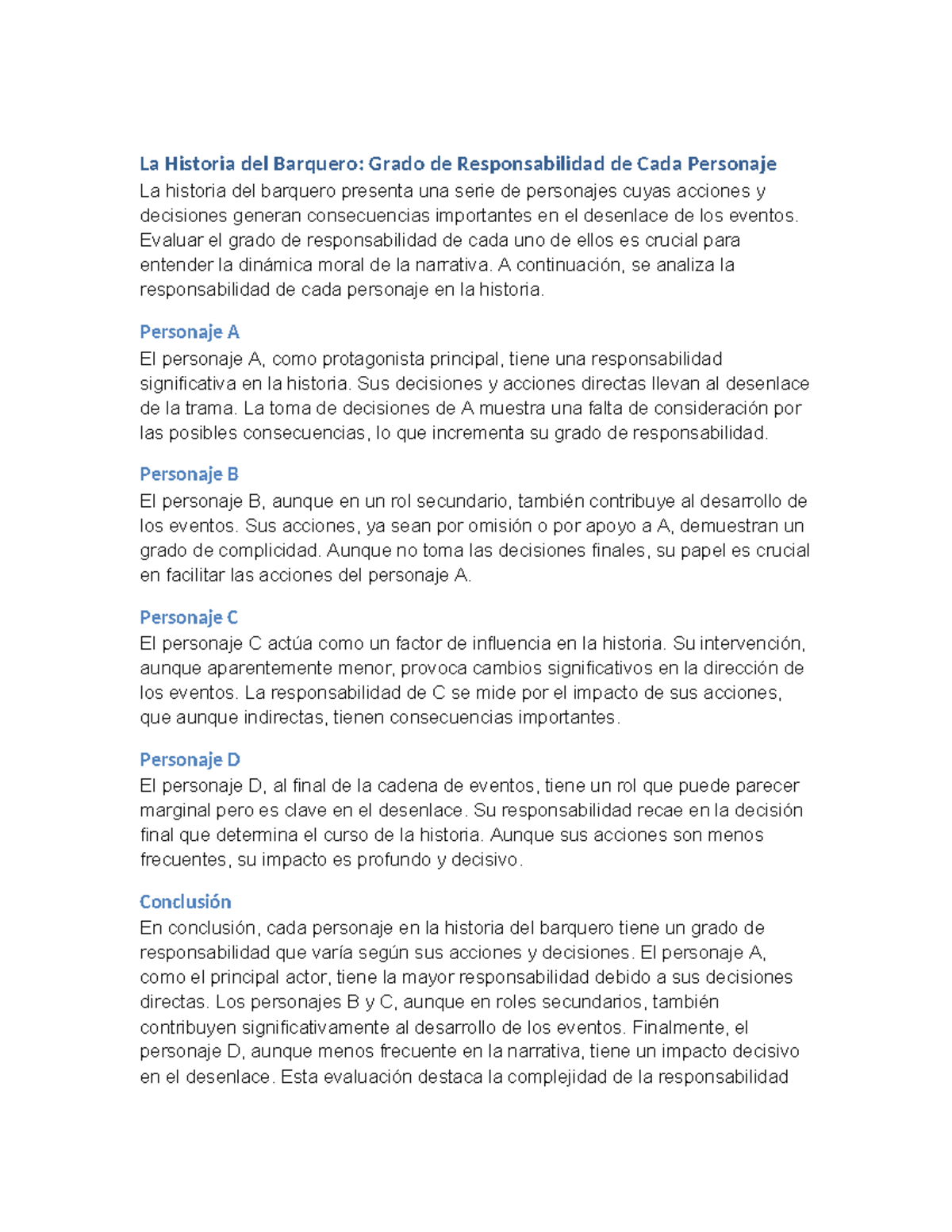 Historia del Barquero Responsabilidad - La Historia del Barquero: Grado ...