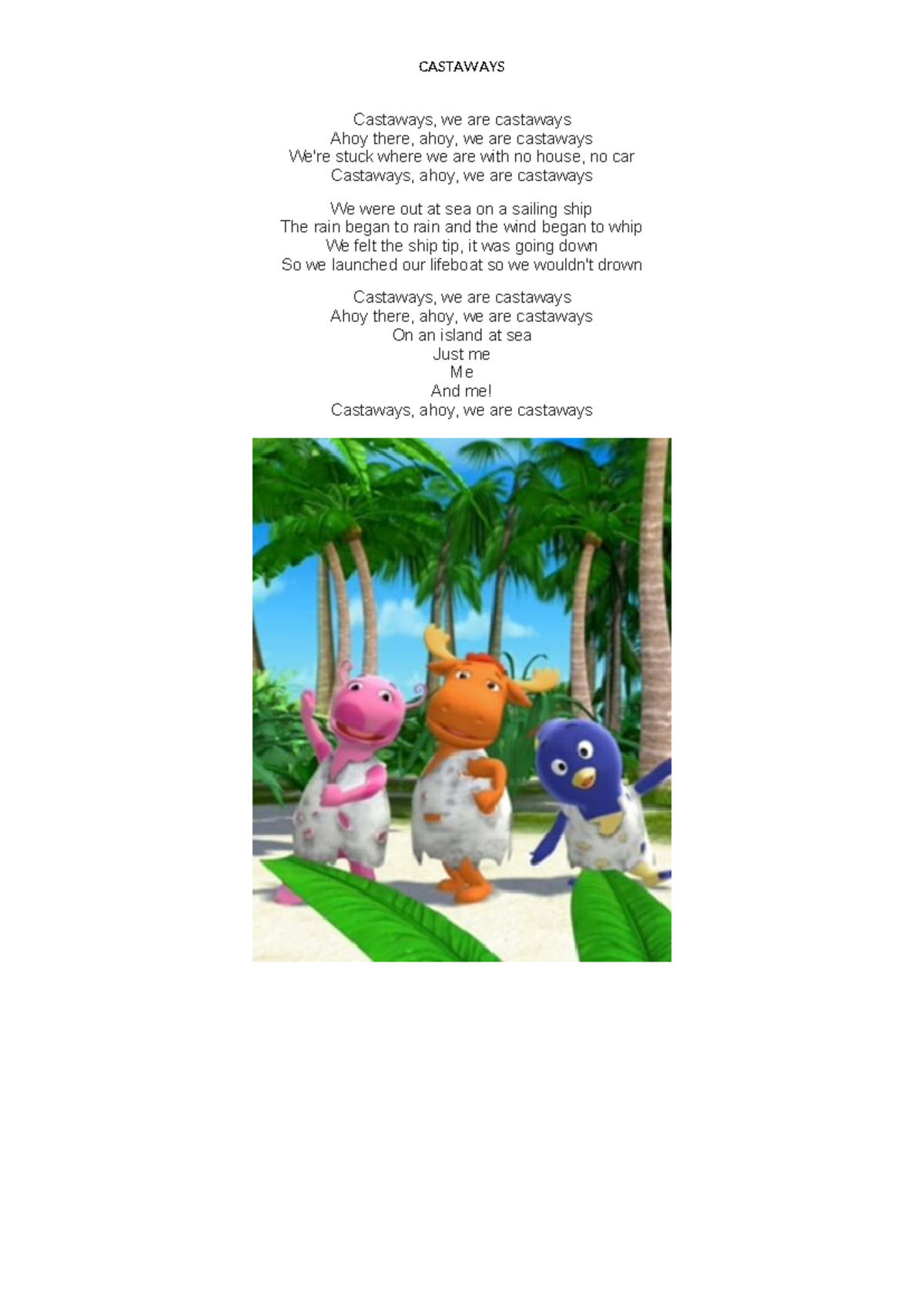 Castaways - jkjk - Literatura - CASTAWAYS Castaways, we are castaways ...