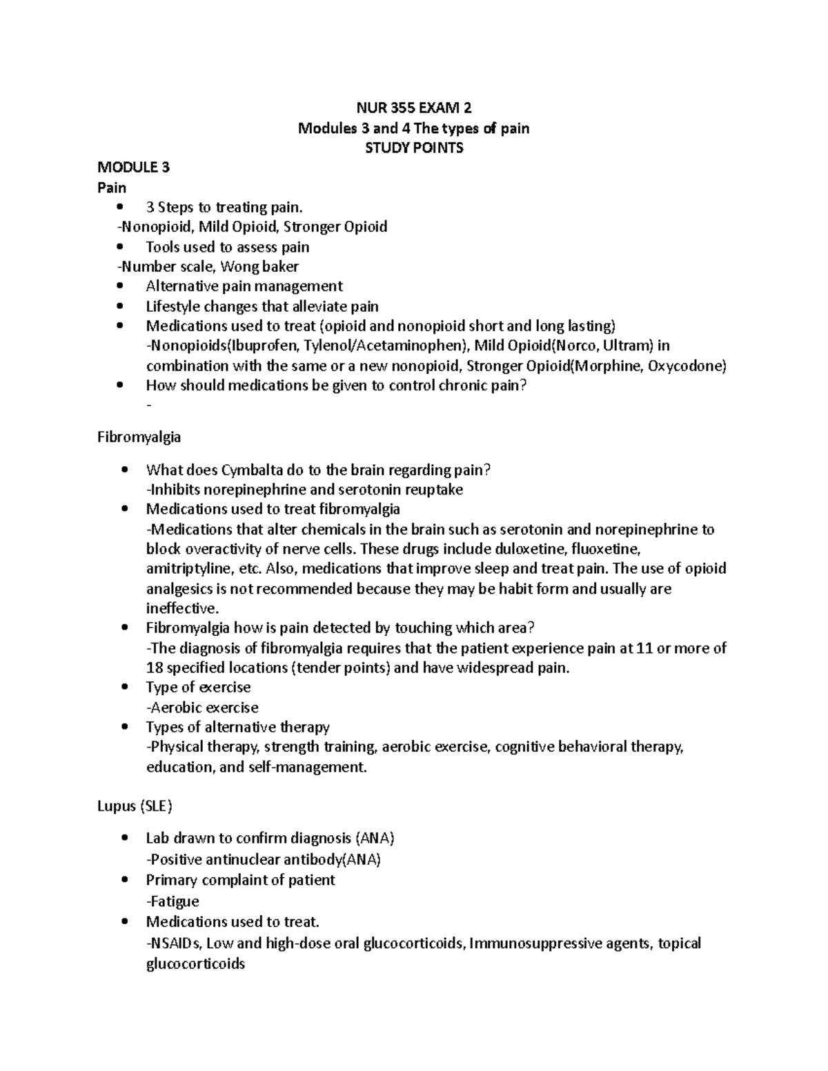 NUR 355 EXAM 2 Study Guide Spring 2023 - NUR 355 EXAM 2 Modules 3 and 4 ...