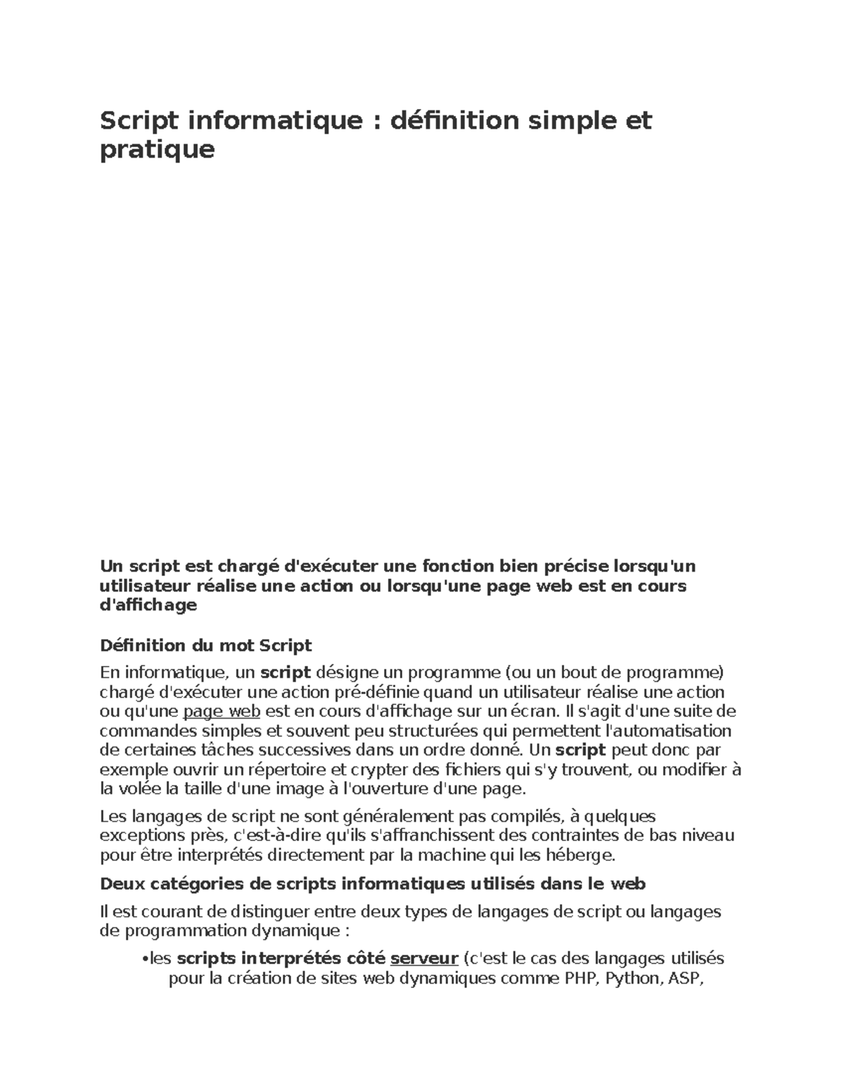 Script informatique définition simple et pratique - Script informatique ...