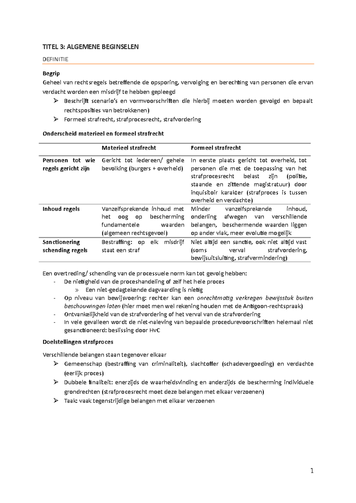 Samenvatting Formeel Strafrecht 2020-2021 - TITEL 3: ALGEMENE ...
