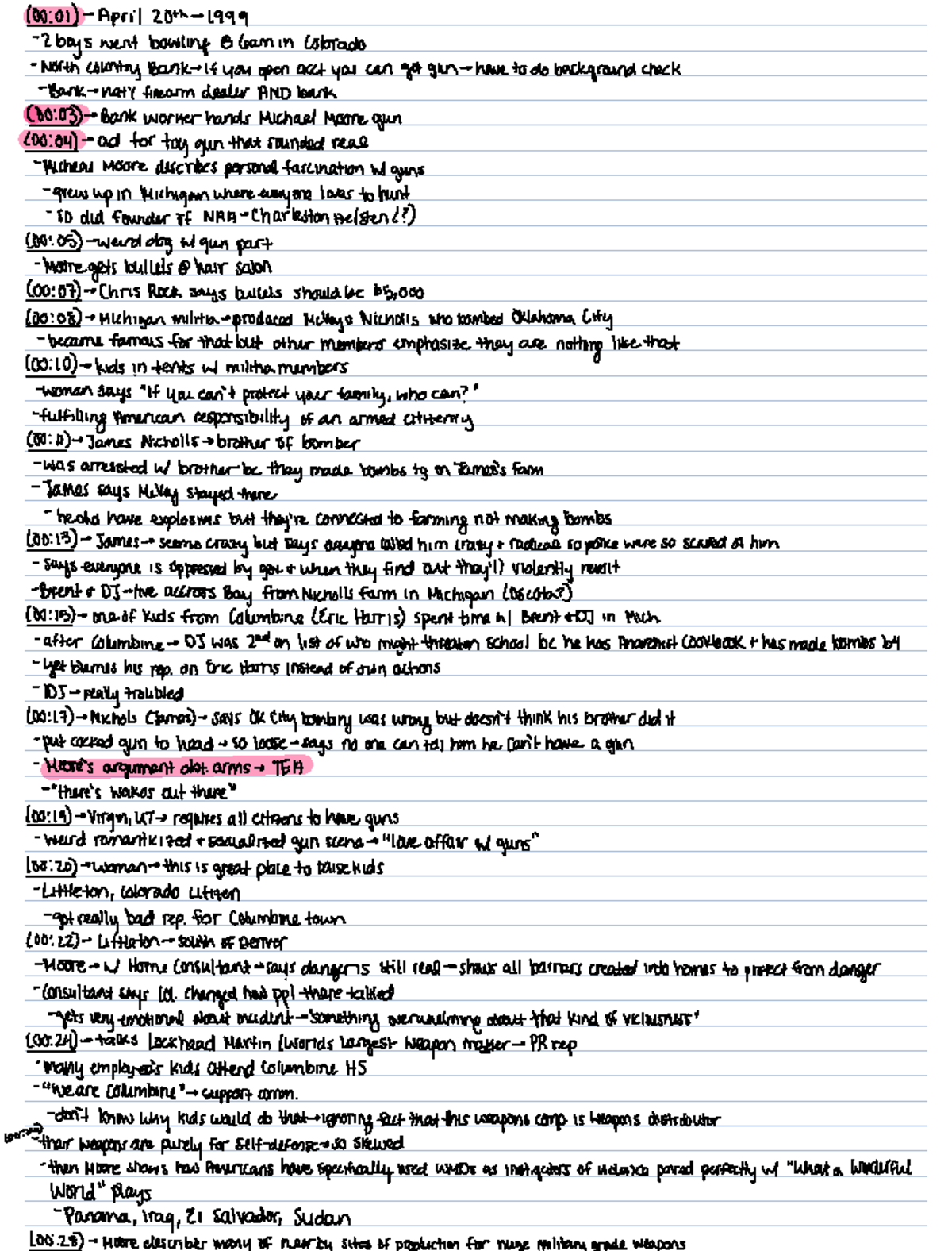 Bowling for Columbine Notes - (00:01) April bays went bowling 6am in ...