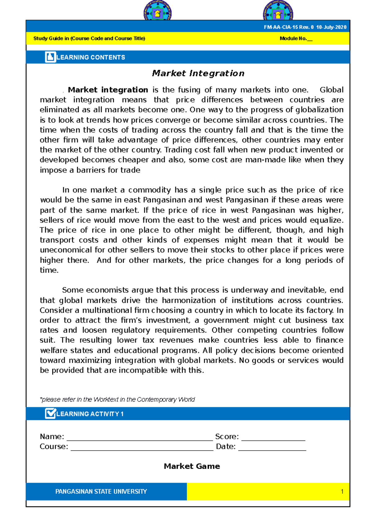 Copy of GE 5 SG 3 - Learning Materials given. - LEARNING CONTENTS ...