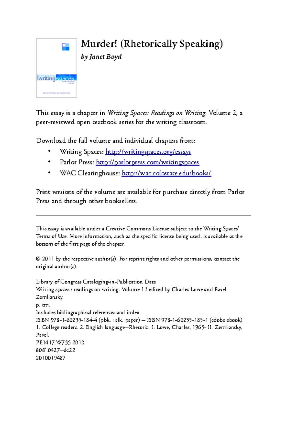 Murder-Rhetorically-Speaking - Murder! (Rhetorically Speaking) by Janet ...