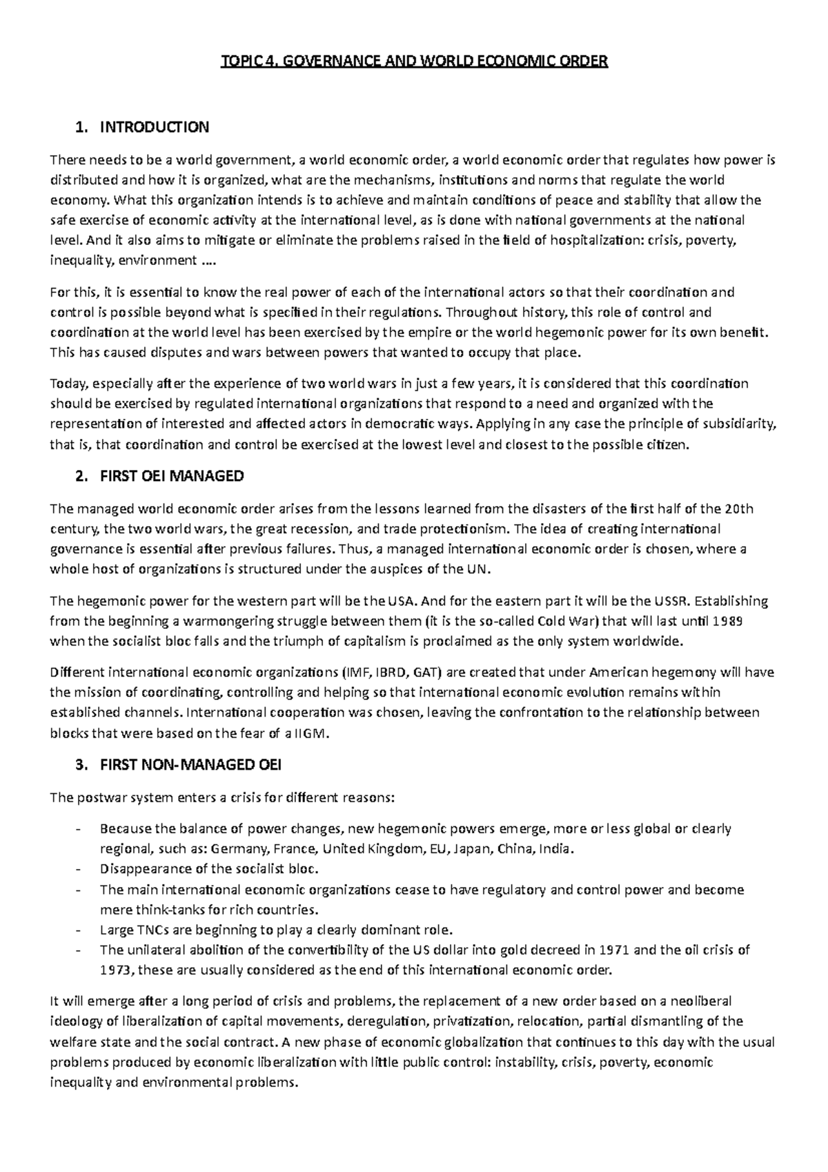 Unit 12 Labor Economics - TOPIC 4. GOVERNANCE AND WORLD ECONOMIC ORDER ...