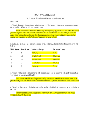 STA 144 Week 7 Homework - WEEK 7 - STA 144 Week 7 Homework Work on the ...