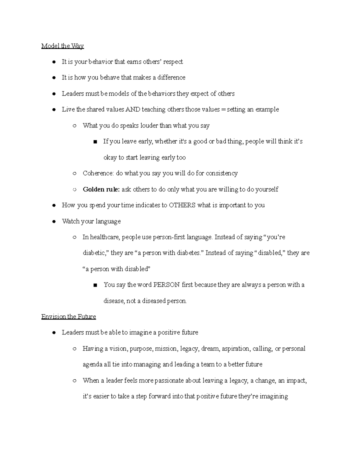 Model the Way and Envision the future - Model the Way It is your ...