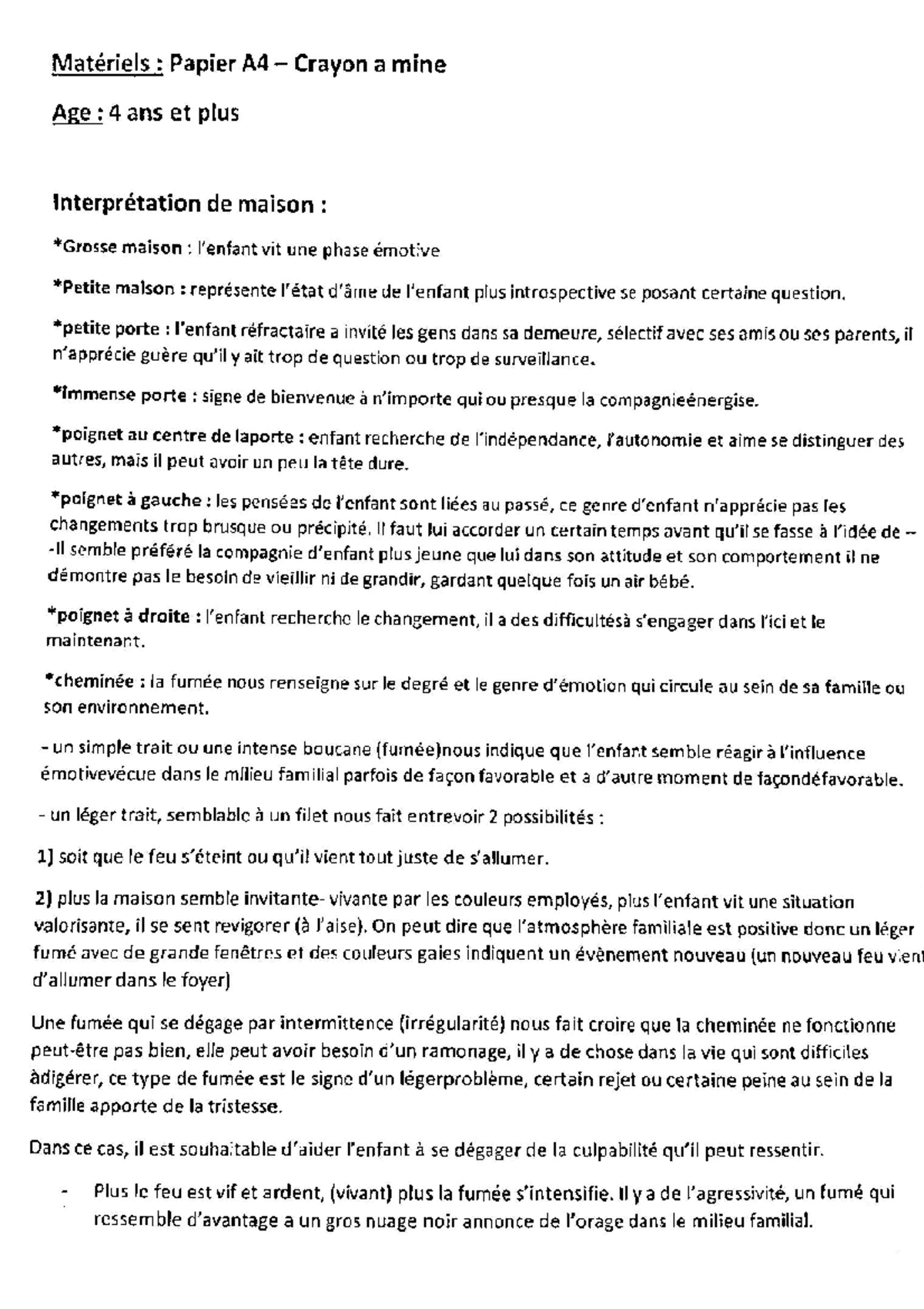 Interpretation test de maison et test de la famille - Introduction to ...