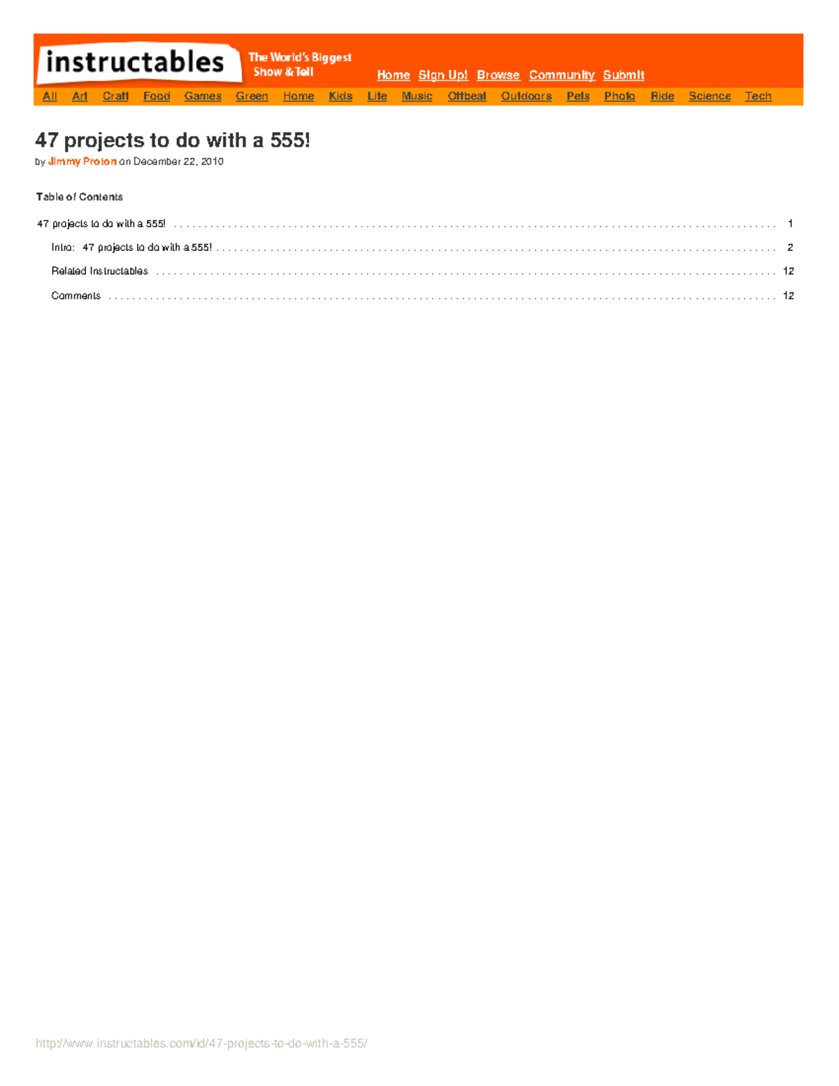 47 projects to do with a 555 - Home Sign Up! Browse Community Submit ...