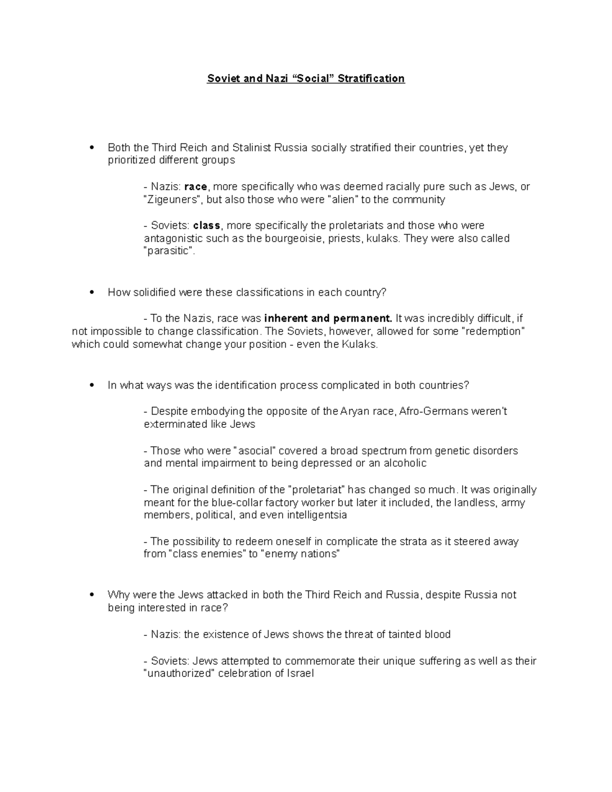 Soviet and Nazi Social Stratification - Soviet and Nazi “Social ...