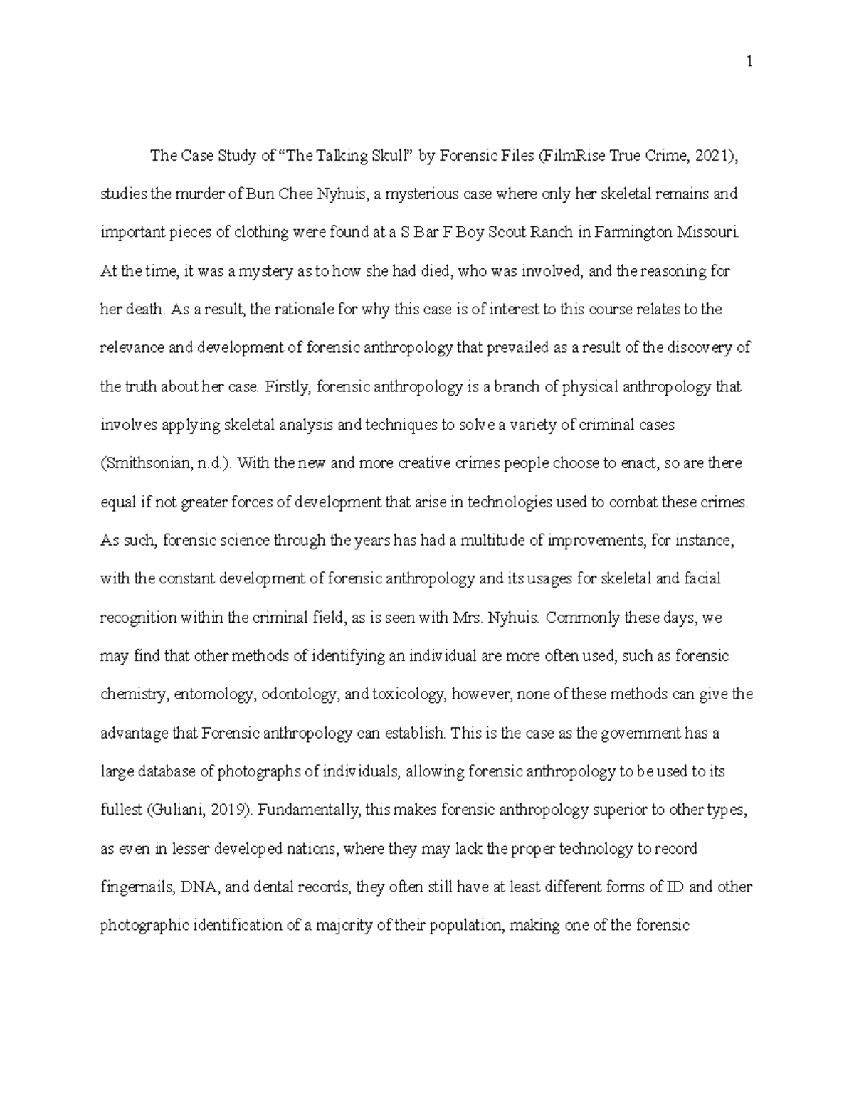 Copy of Forensics Report - Forensic Science - The Case Study of “The ...