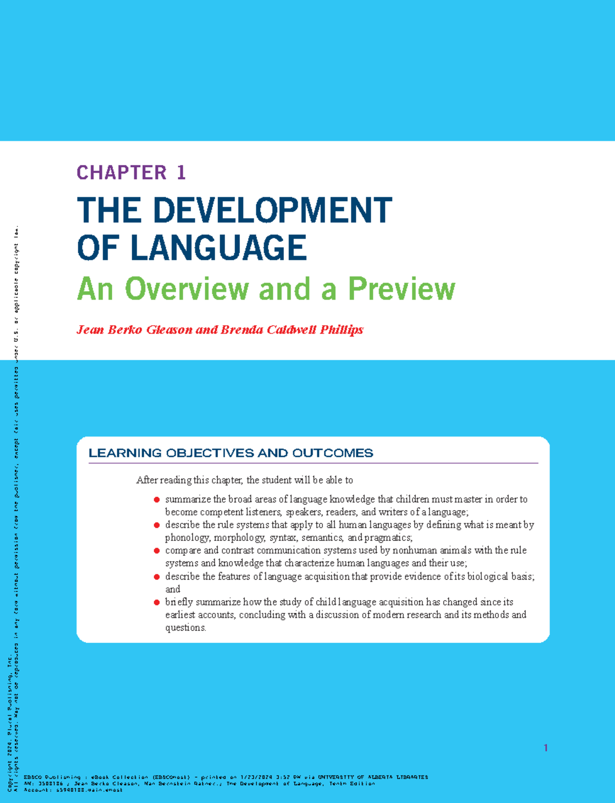 Jean Berko Gleaso 2024 Chapter 1The Developmen The Development Of Langu ...