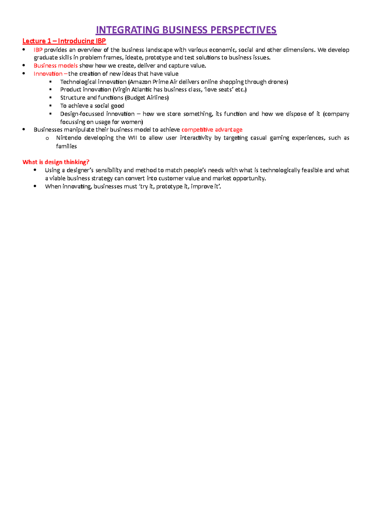 Integrating Business Perspectives - INTEGRATING BUSINESS PERSPECTIVES ...