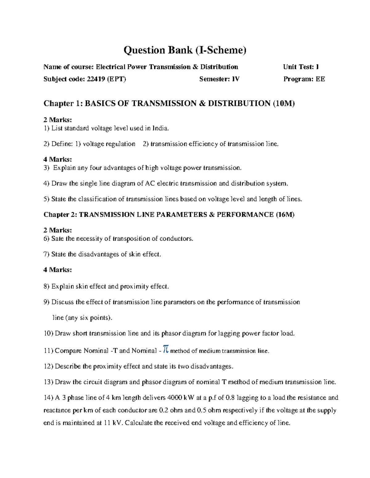 Question BANK PART1 - practice work - Question Bank (I-Scheme) Name of ...