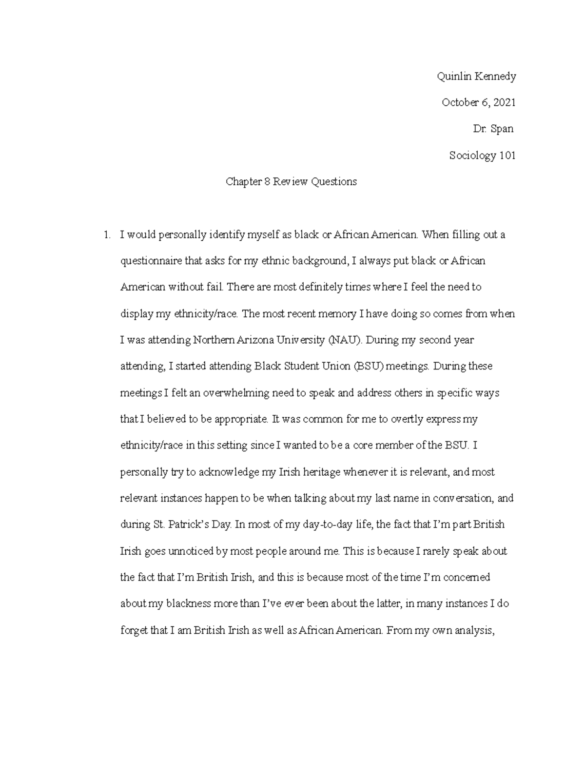 Real world intro to Sociology Chapter 8 review - Quinlin Kennedy ...