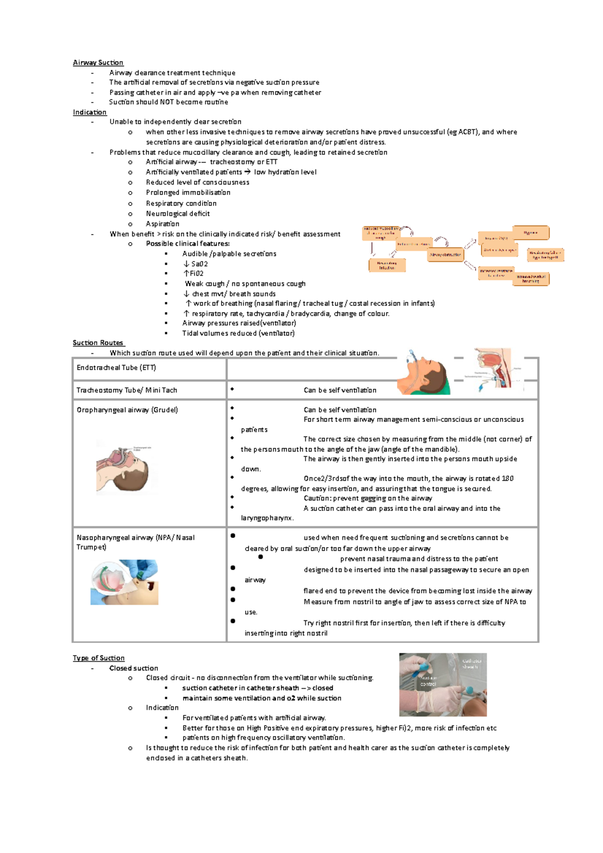 Suction notes - Airway Suction - Airway clearance treatment technique ...
