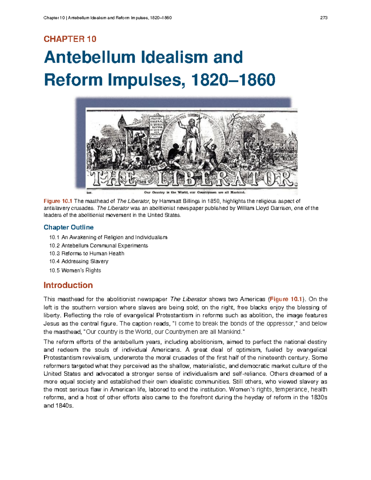 8 Revised Antebellum Idealism and Reform - CHAPTER 10 Antebellum ...