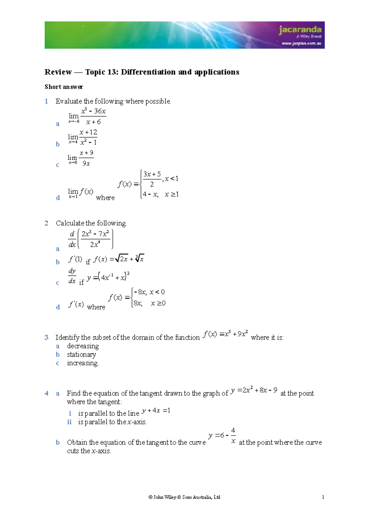 Doc-18113 - methods - Review — Topic 13: Differentiation and ...