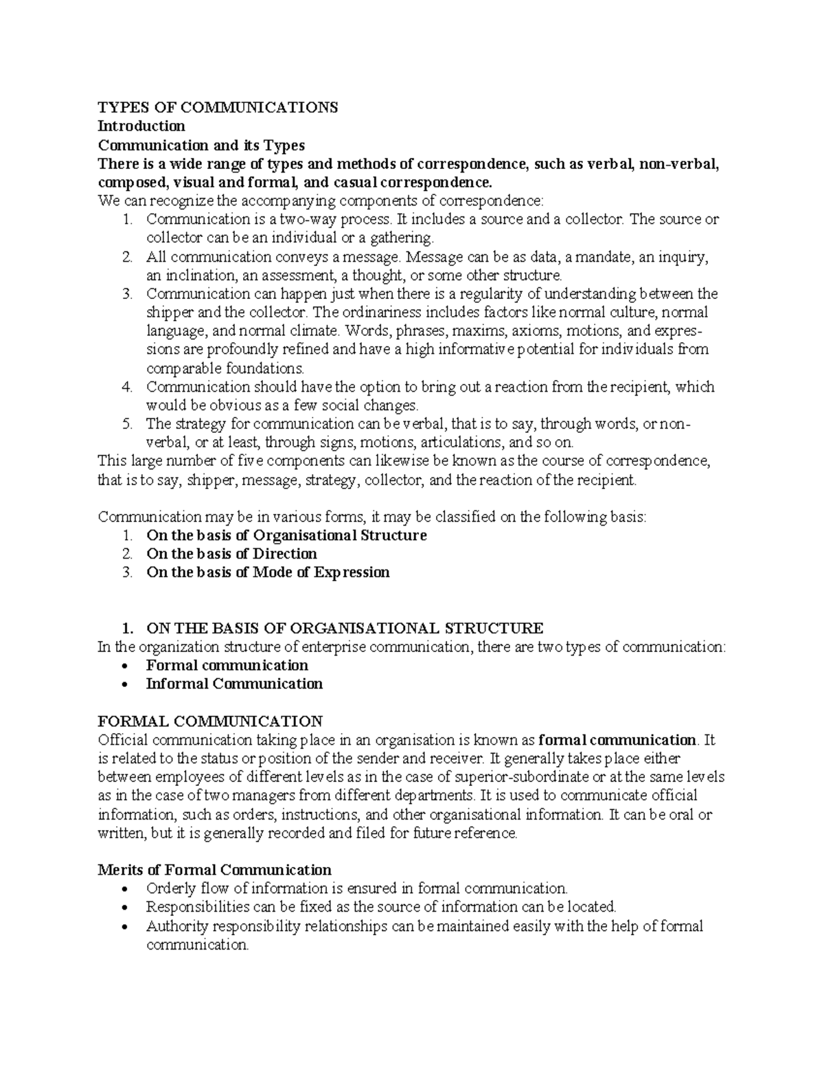 Types OF Communications - TYPES OF COMMUNICATIONS Introduction ...