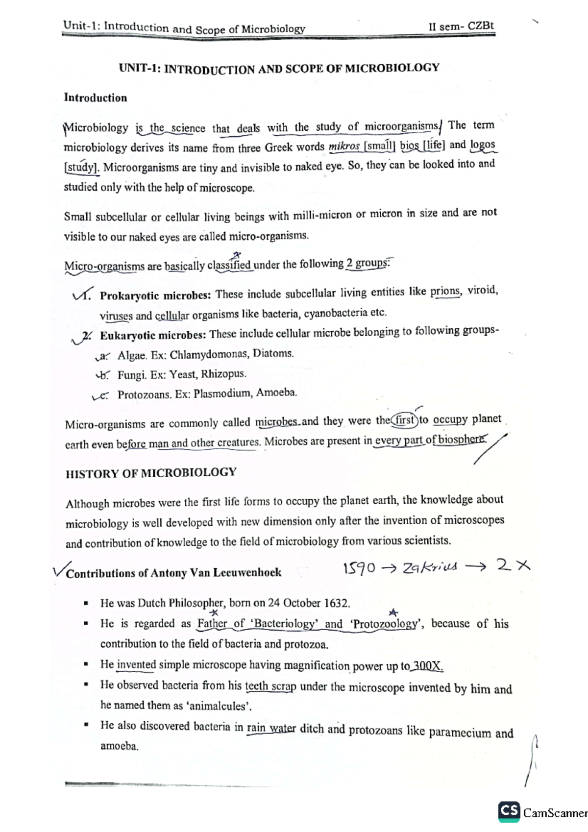 Untitled - Introduction and scope of Microbiology for examination - BS ...